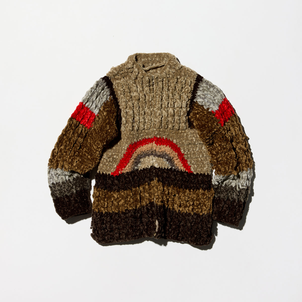 Vintage Thick Ridge Waving Zip-up Sweater – VELVET