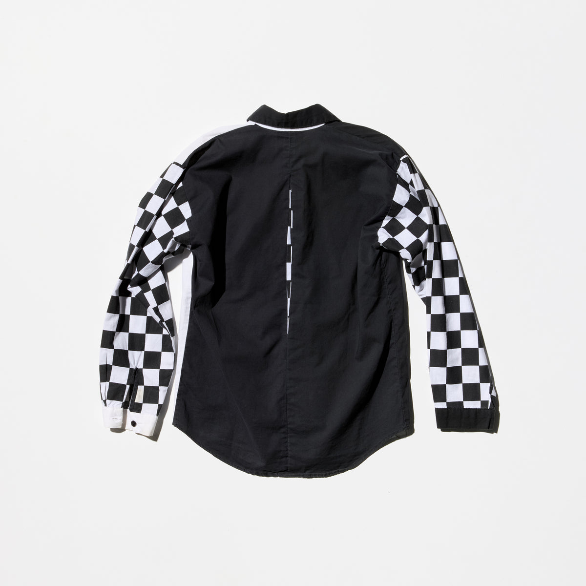 Vintage《Sassa》Checker Sleeves Black&White Shirt – VELVET