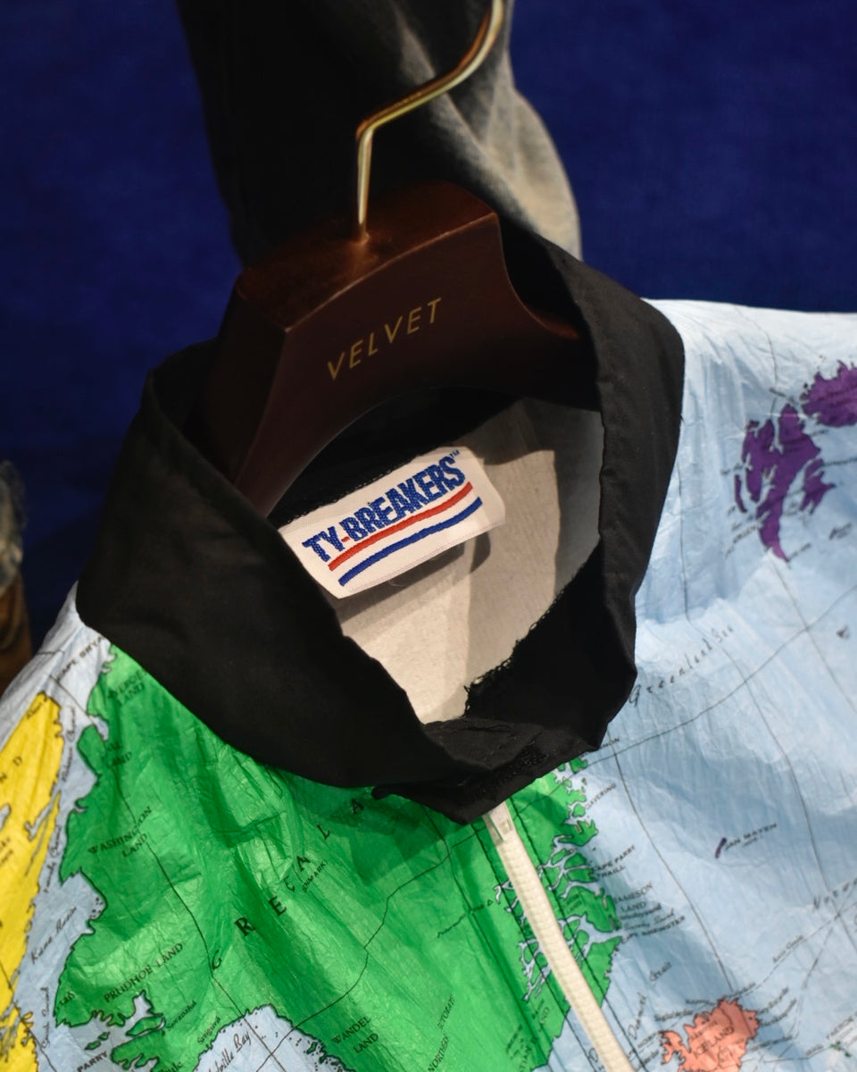 Vintage《TY-BREAKERS》1990s World Map Paper Jacket – VELVET